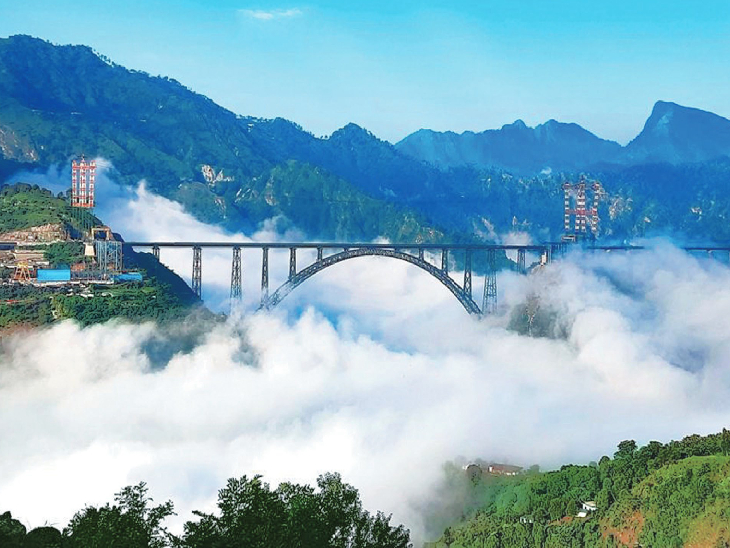 World's tallest railway pillar bridge 75% complete | देशाचा अभिमान दोन ...