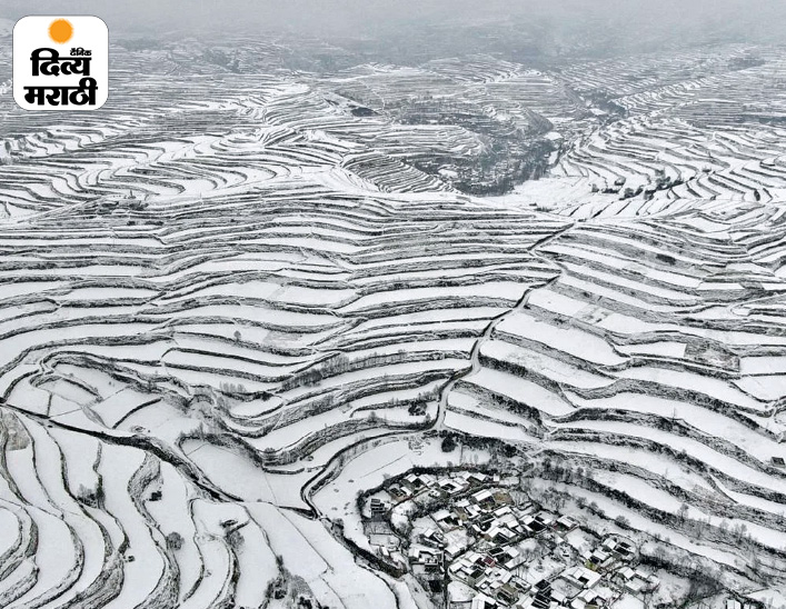Heavy snowfall | Rice farming in China has covered the ice sheet ...