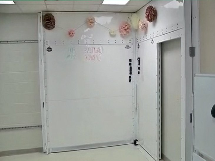 bulletproof room from school; Looking like a whiteboard, the shell will ...