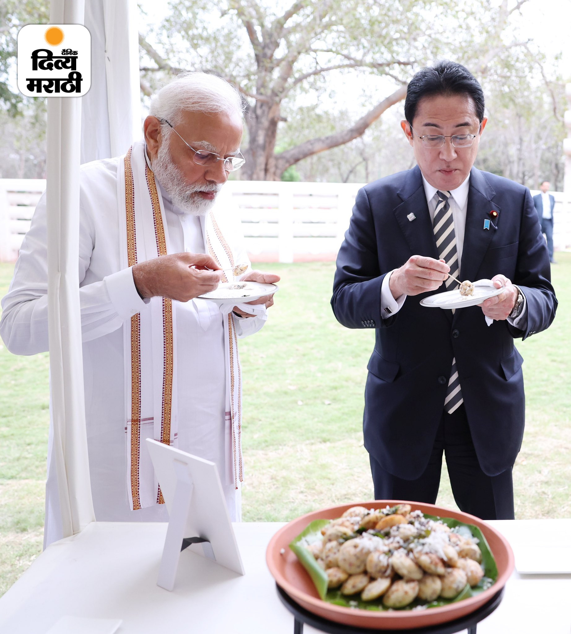 Narendra Modi Japan Pm Fumio Kishida Eating Golgappe & Lassi | G20 ...