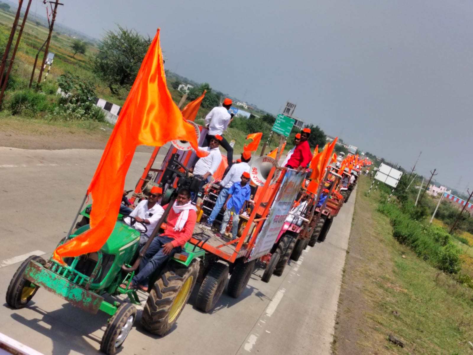 Between Sautada and Patoda, bullock-cart-tractor processions filled the ...