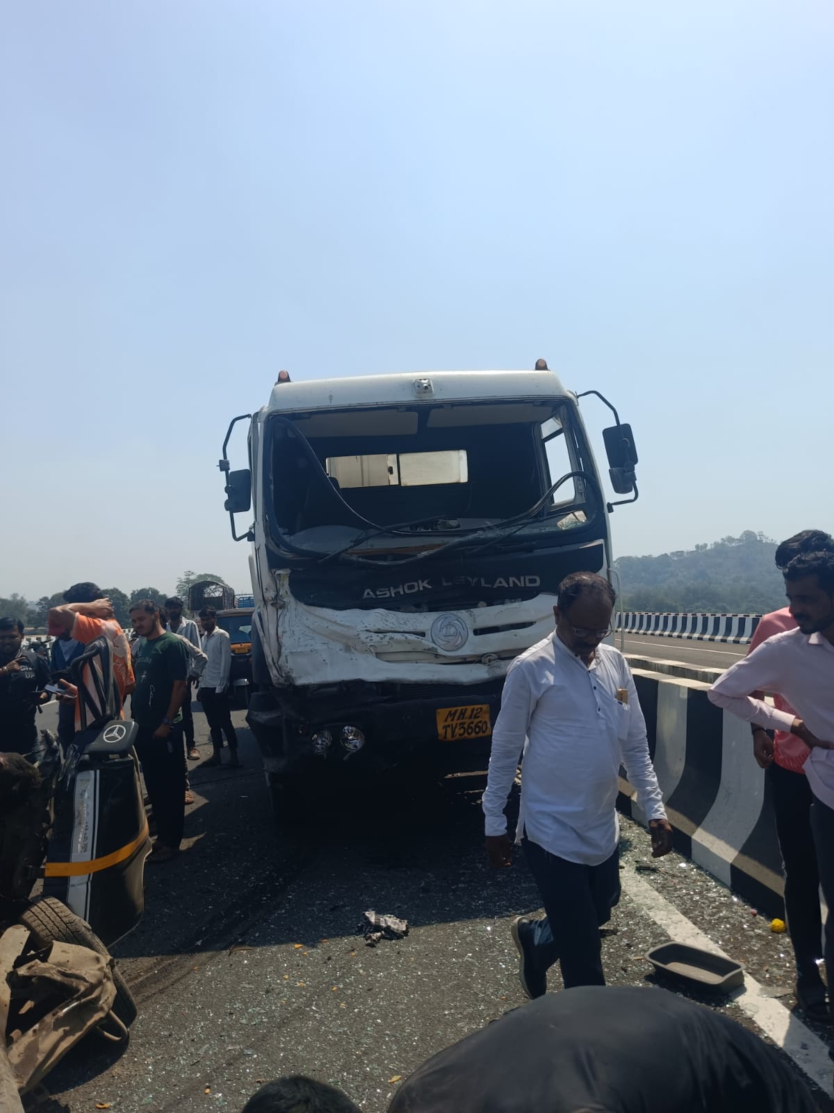 Kalyan-Nagar Highway Accident: Eco Car & Cement Mixer Truck Collision