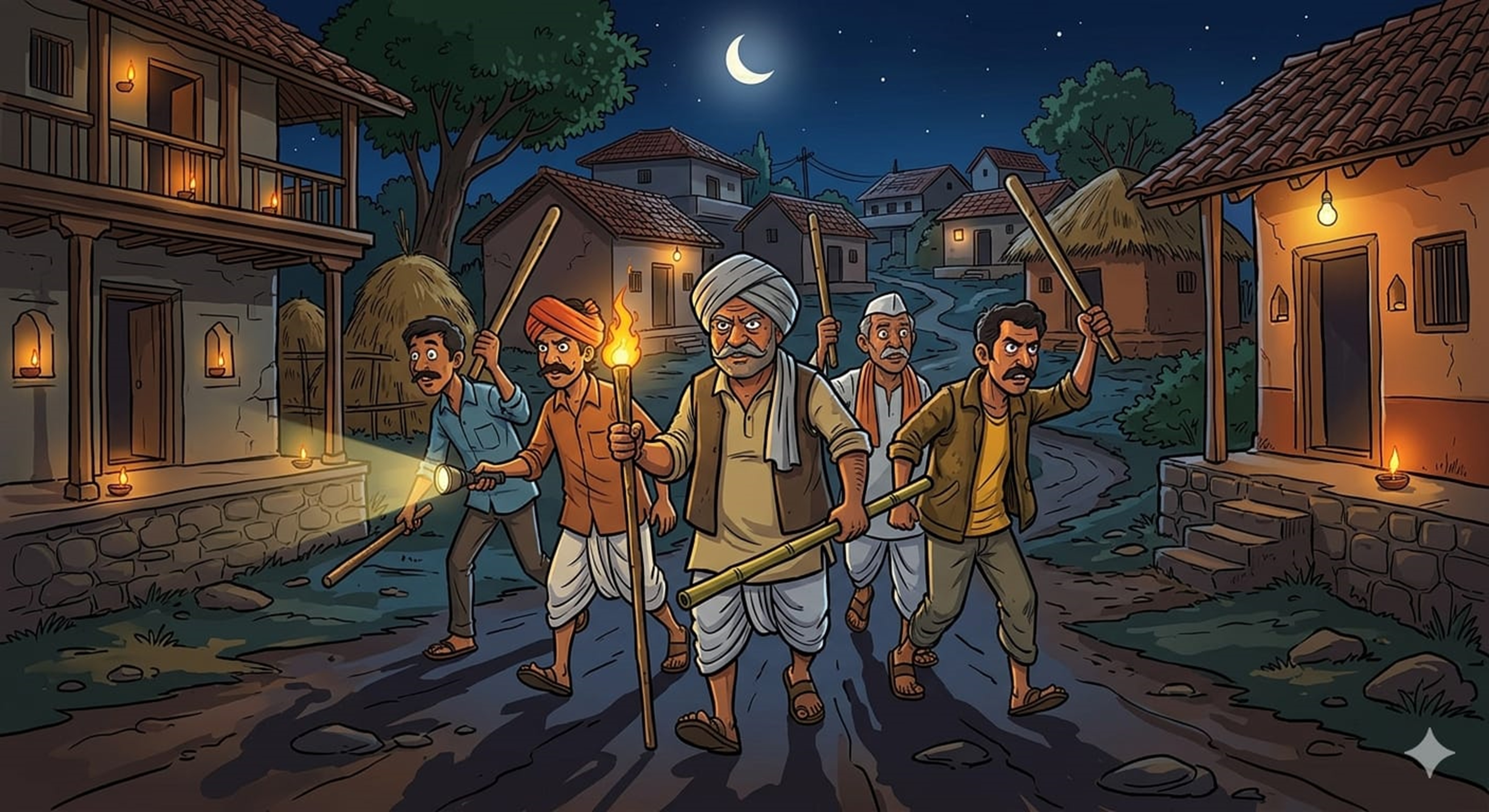 Songaon-Satral, terror of thieves in Dhanore, citizens patrolling with ...