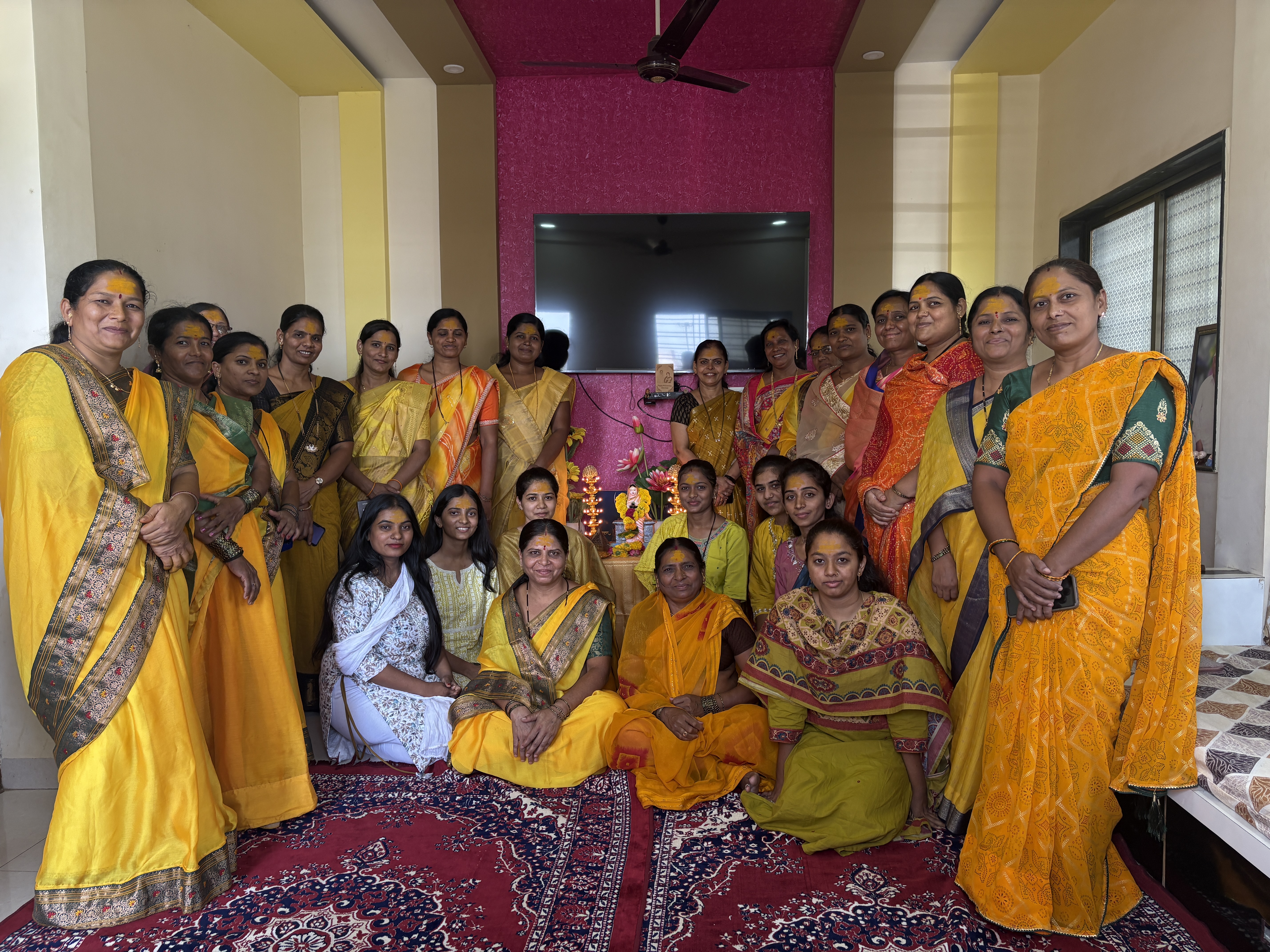 Image worship on behalf of women's savings group in Bhum taluka