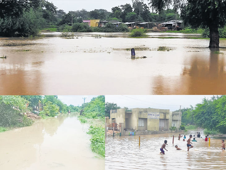 Dhadhar uncontrollable 22 villages alert, water returns to Chhatral ...