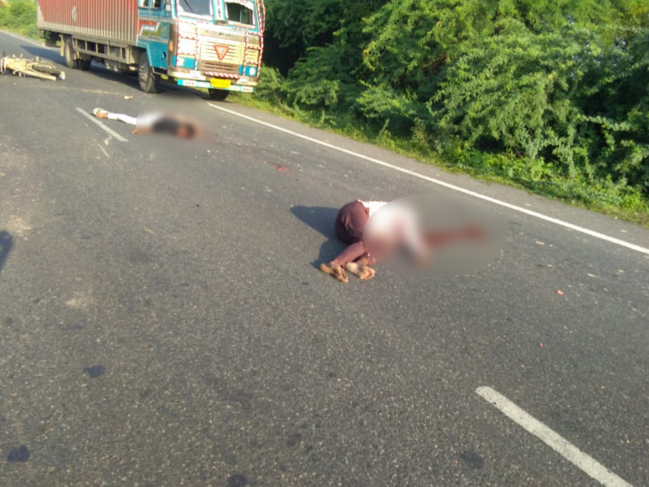 Two killed in accident near Tarad's Charada; tanker driver absconded