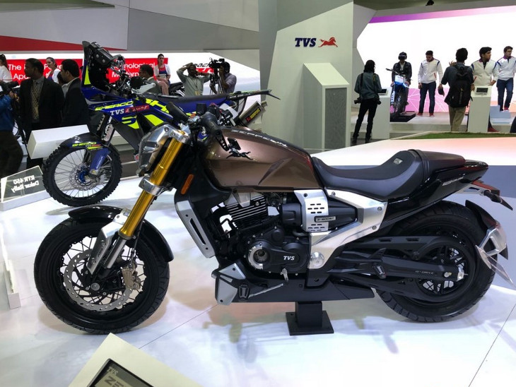 TVS launches new cruiser bike Zeppelin with two tone color scheme ...