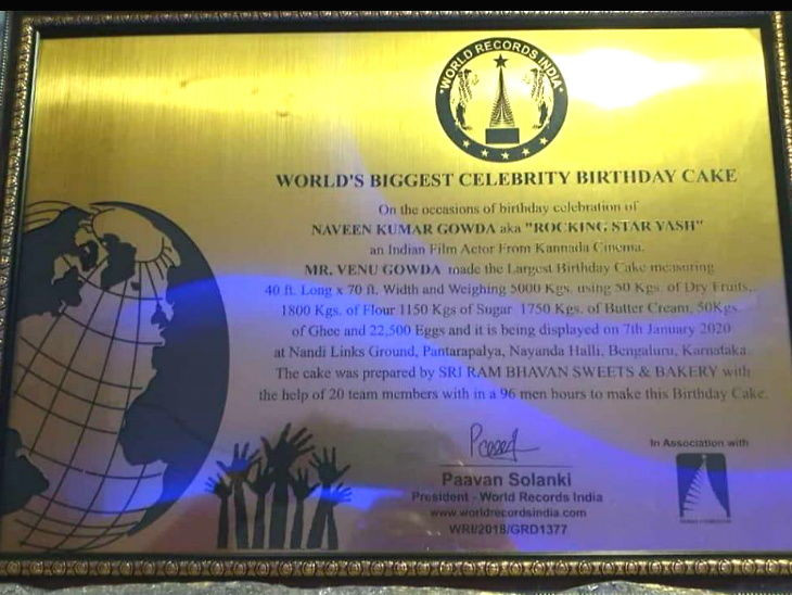 World record made on KGF Star Yash's 34th birthday, fans cut 5000 Kg cake