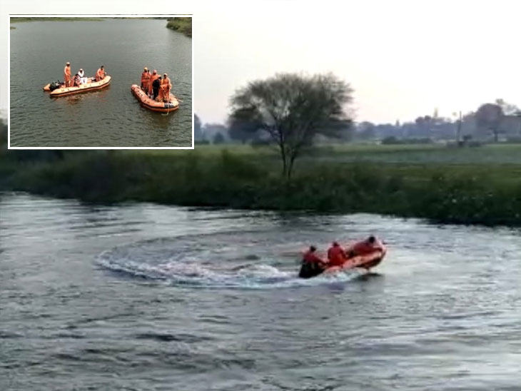 the young man drowning in the Majum river at modasa | મોબાઈલ પર વાત ...