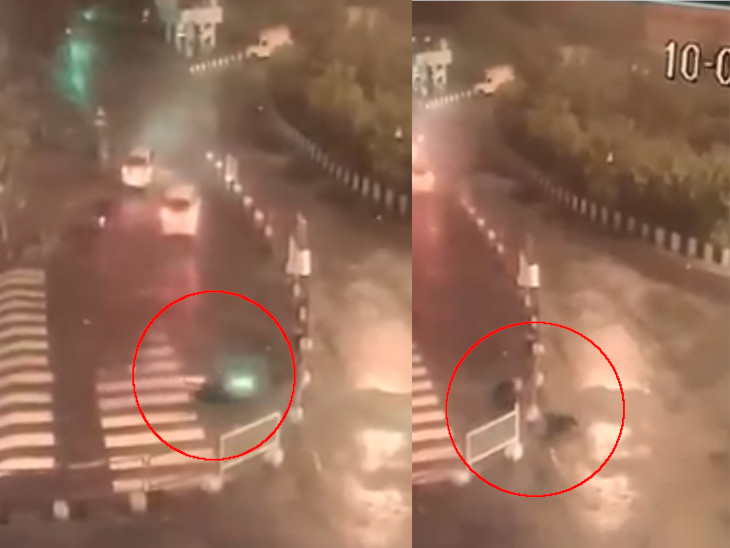 The biker coming from President Swami Bridge collided with the railing ...
