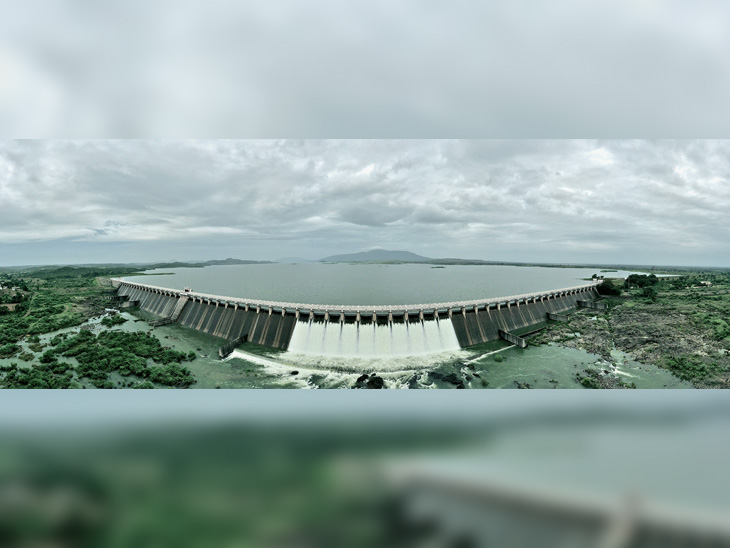 360 degree first photo of the overflowing Shetrunji Dam | ફોટોસ્ટોરી ...