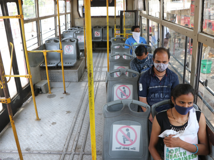 BRTS-AMTS received barely 10 per cent passengers on the first day, 80 per cent attendance in ...