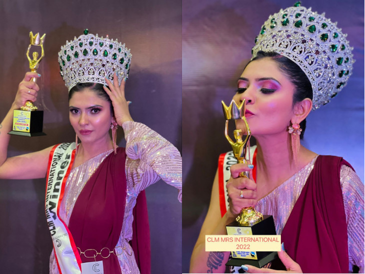 Vadodara-based fashion designer Darshina Barot won the crown of ...