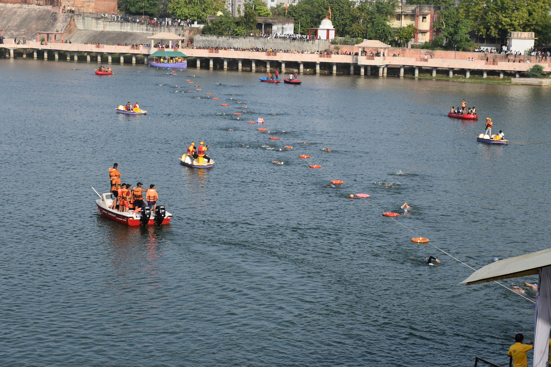 An open swimming competition was organized at Sharmishtha Lake in ...