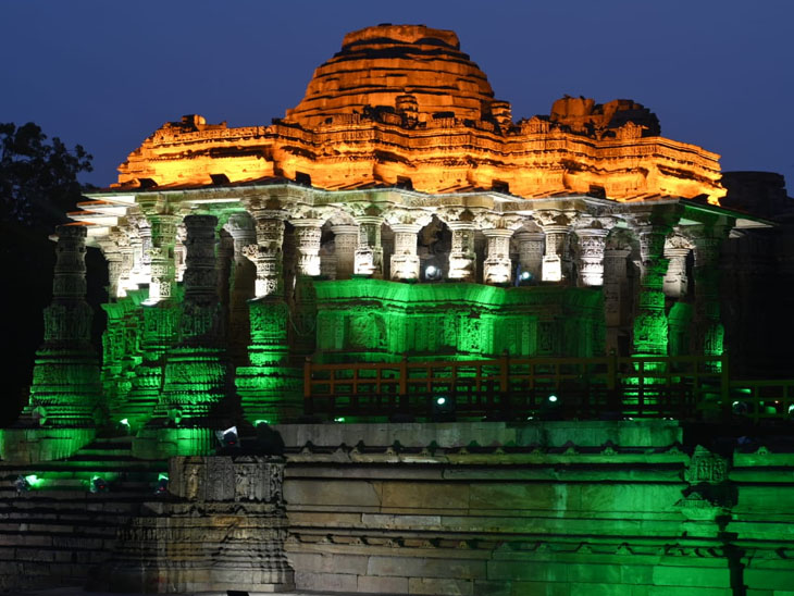 The Sun Temple, resplendent in saffron, white and green, will fly the ...