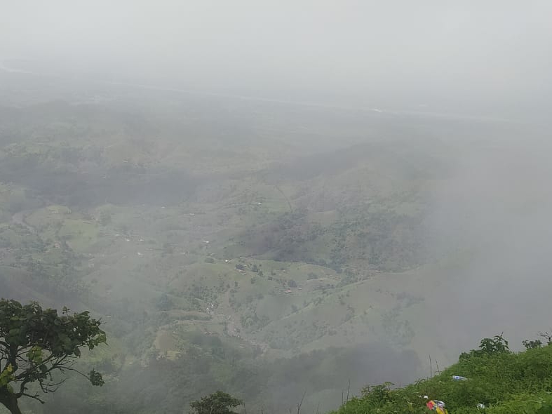 Devhatra on the Narmada a hill station like tourist destination; Clouds ...