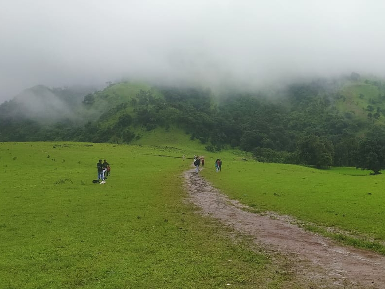 Devhatra on the Narmada a hill station like tourist destination; Clouds ...