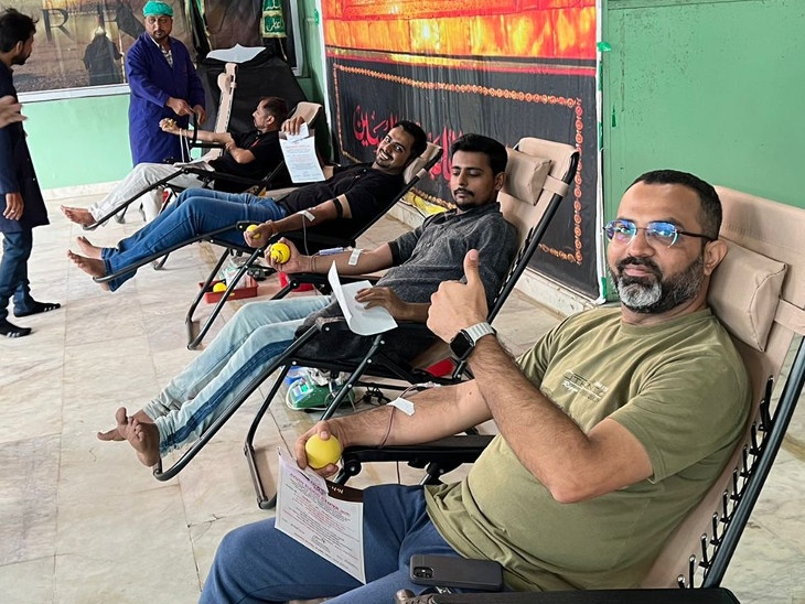 Blood donation camp held on Ajwa Road, 183 units of blood collected ...