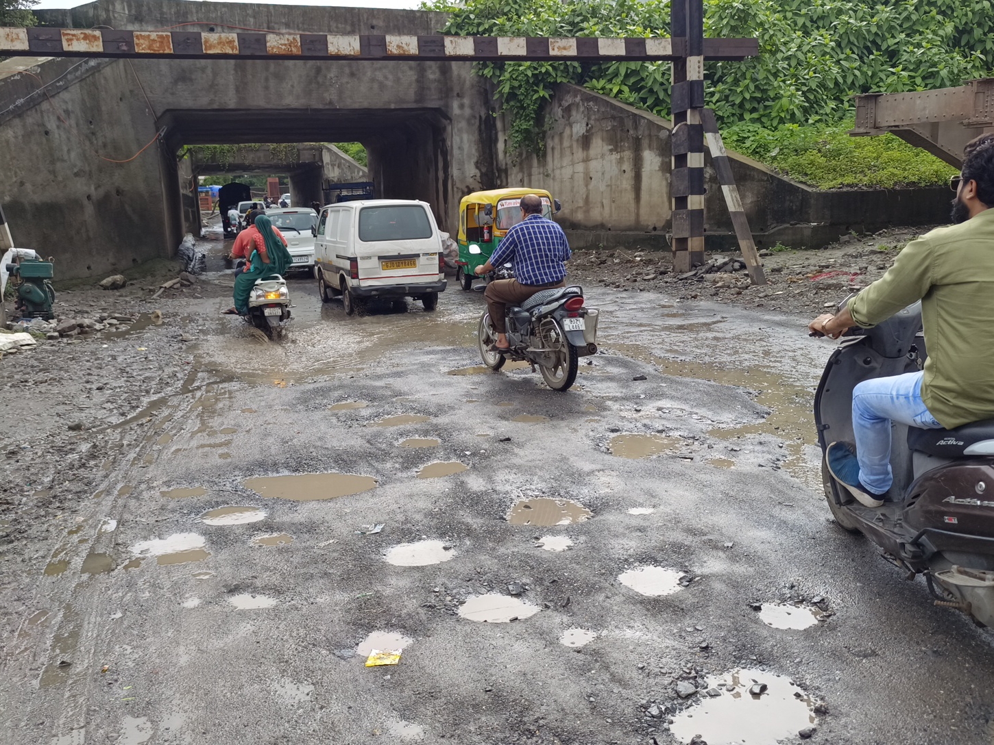 If the dilapidated roads in Navsari city are within the warranty period ...