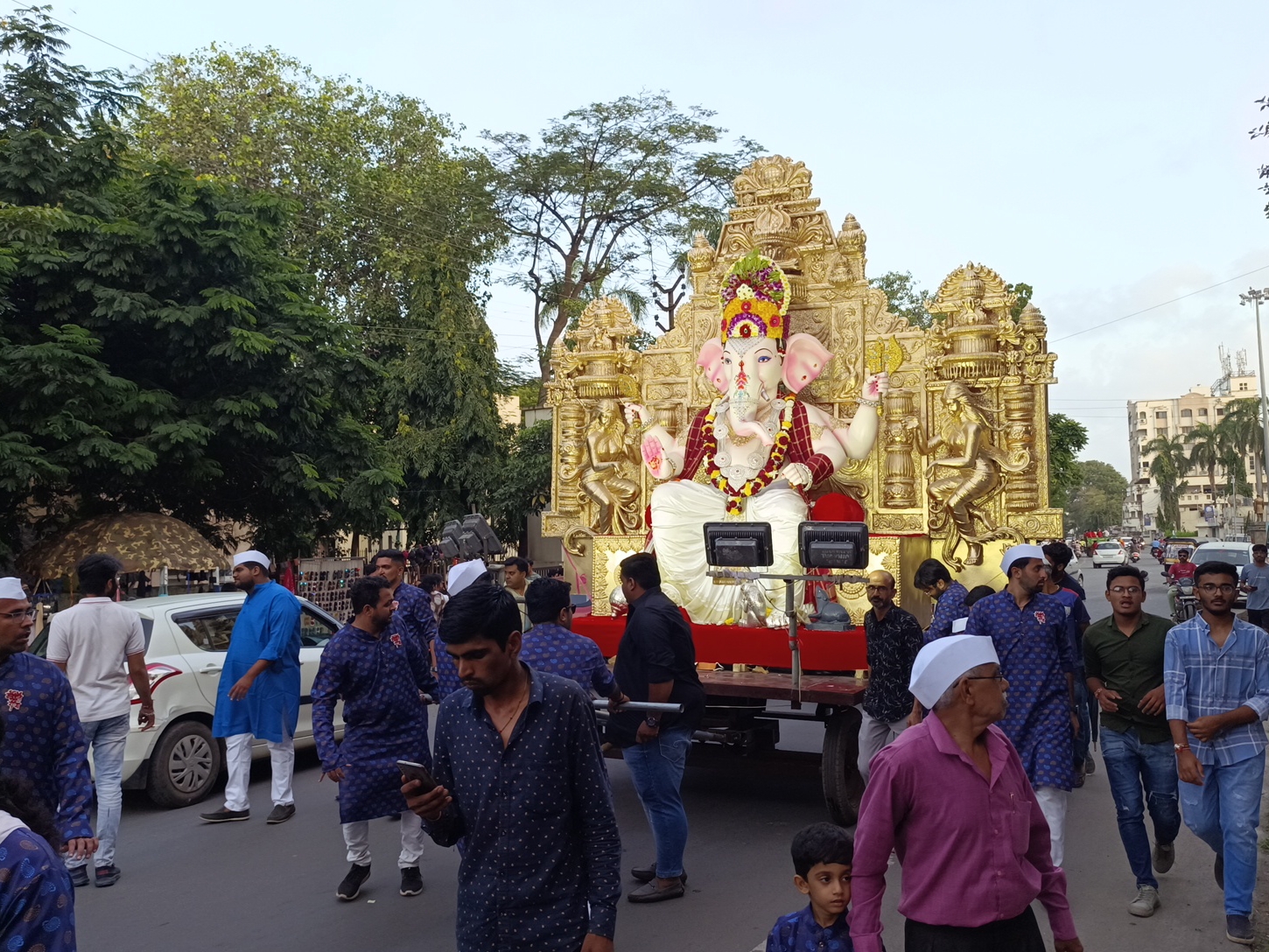 On the streets of Navsari city, after two years, with dhol nagara and ...