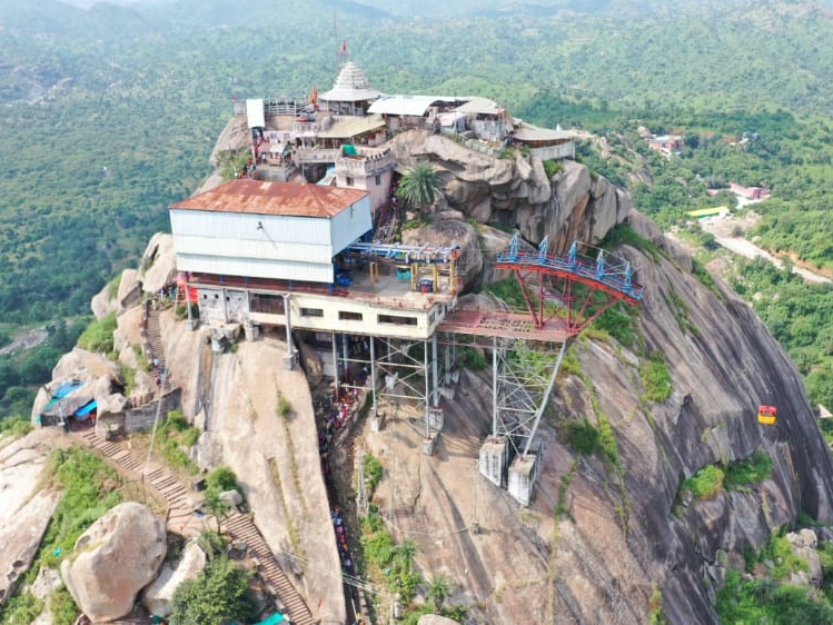 Temple purification ceremony held at Gabbar; Temple staff joined the ...