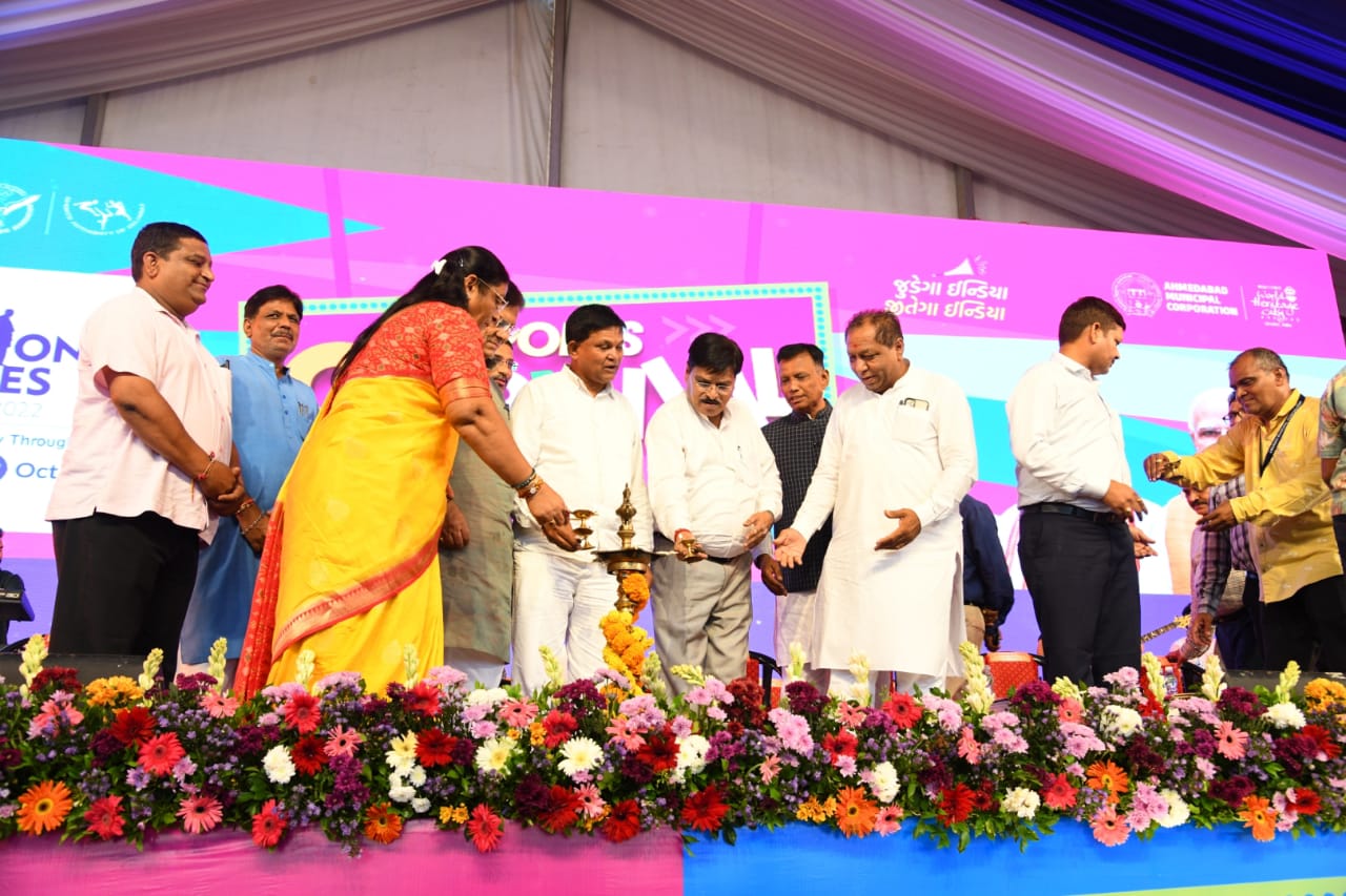 The mayor inaugurated the four-day sports carnival at the Sabarmati ...