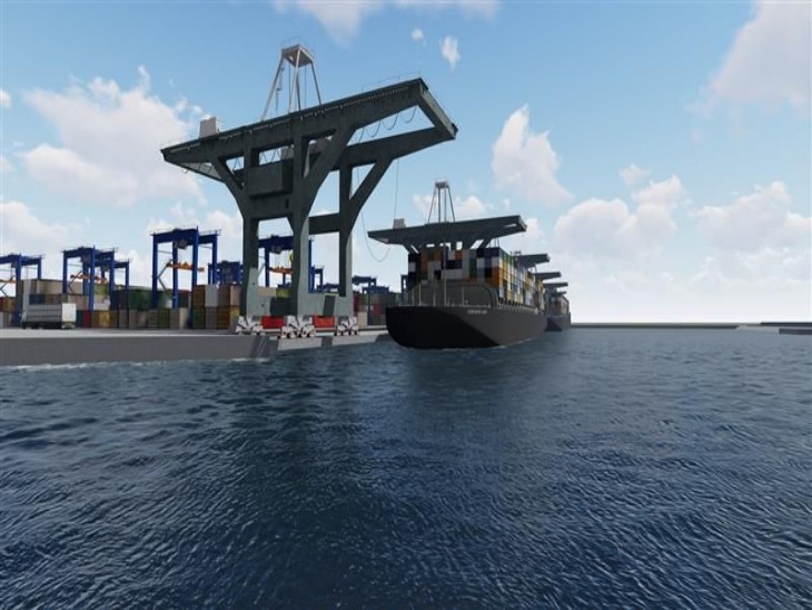 The foundation stone of the world's first CNG terminal, brown field ...