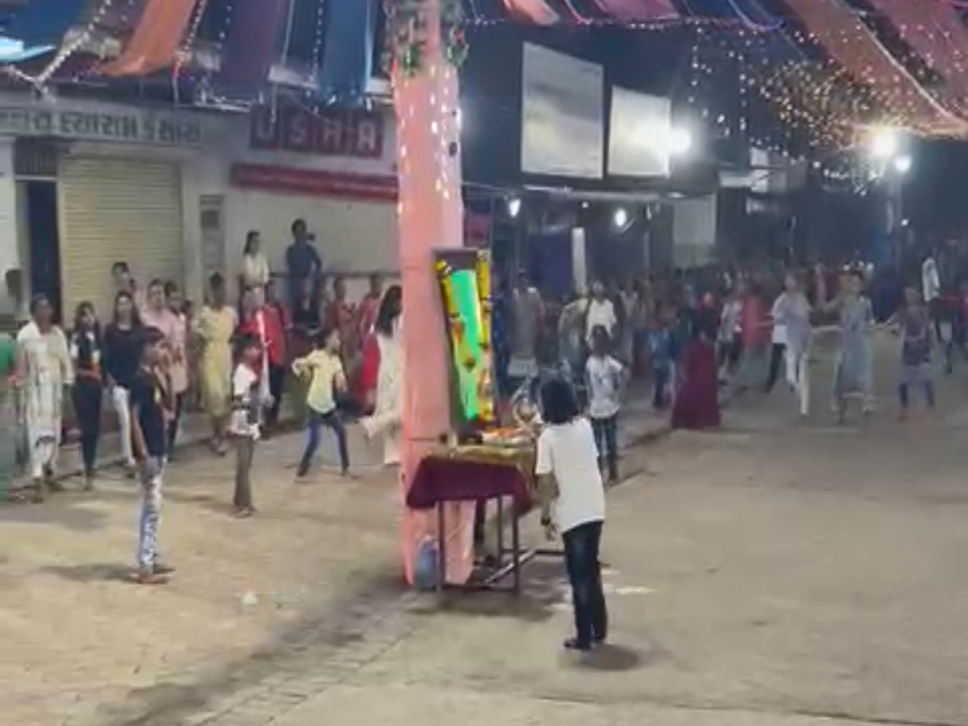 Organizing chokma garba of legendary Unai Mata of Navsari, district ...