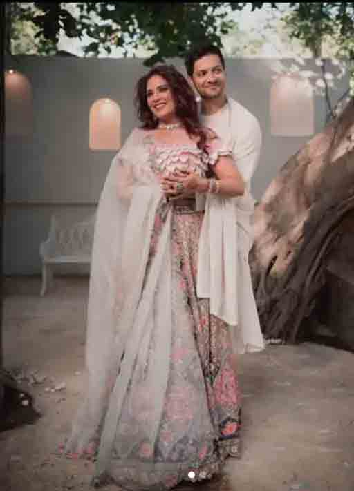 risha and ali shared a picture from the Sangeet ceremony, looking ...