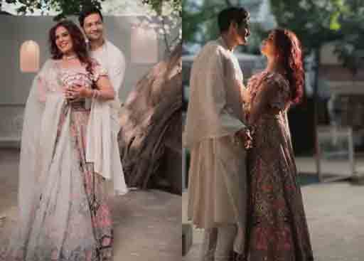 risha and ali shared a picture from the Sangeet ceremony, looking ...