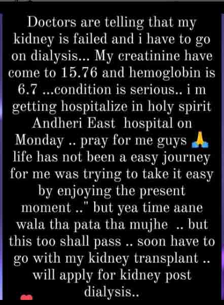 'Mere Sai' fame Anaya Soni kidney failure for the second time, family ...