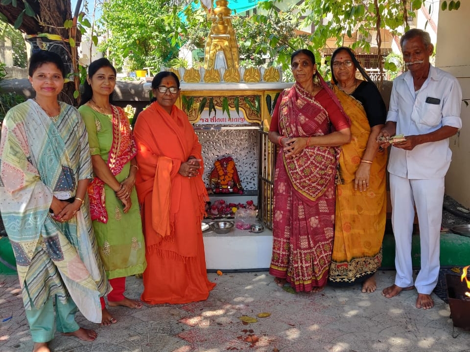 The shrine of Shitla Mataji in Gondal; The platform was opened for ...