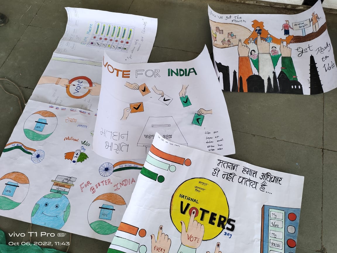 A poster making competition was held to create awareness about voting ...