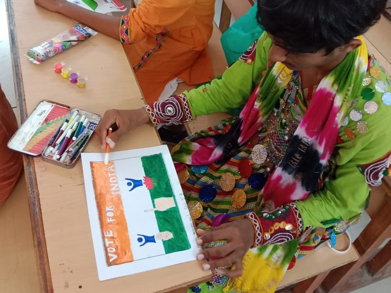 A poster making competition was held to create awareness about voting ...