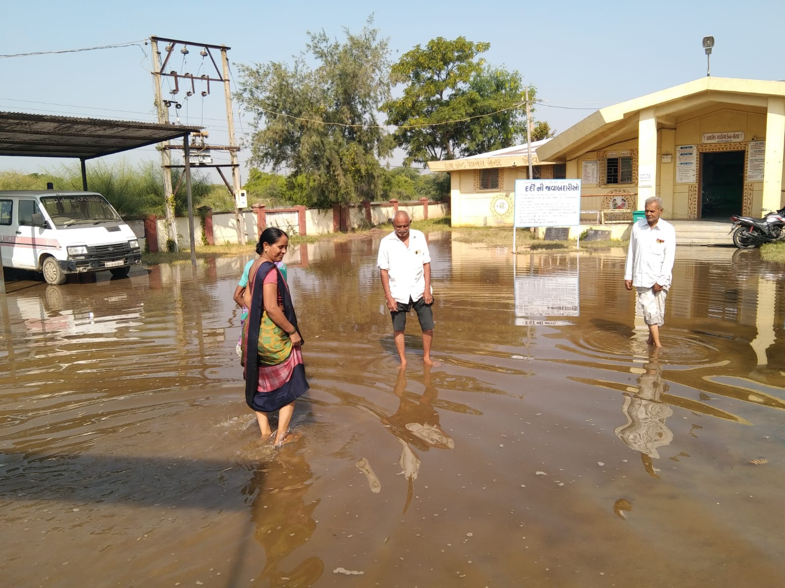 In Kherwa village of Patdi, water seeped into an incomplete canal and a ...