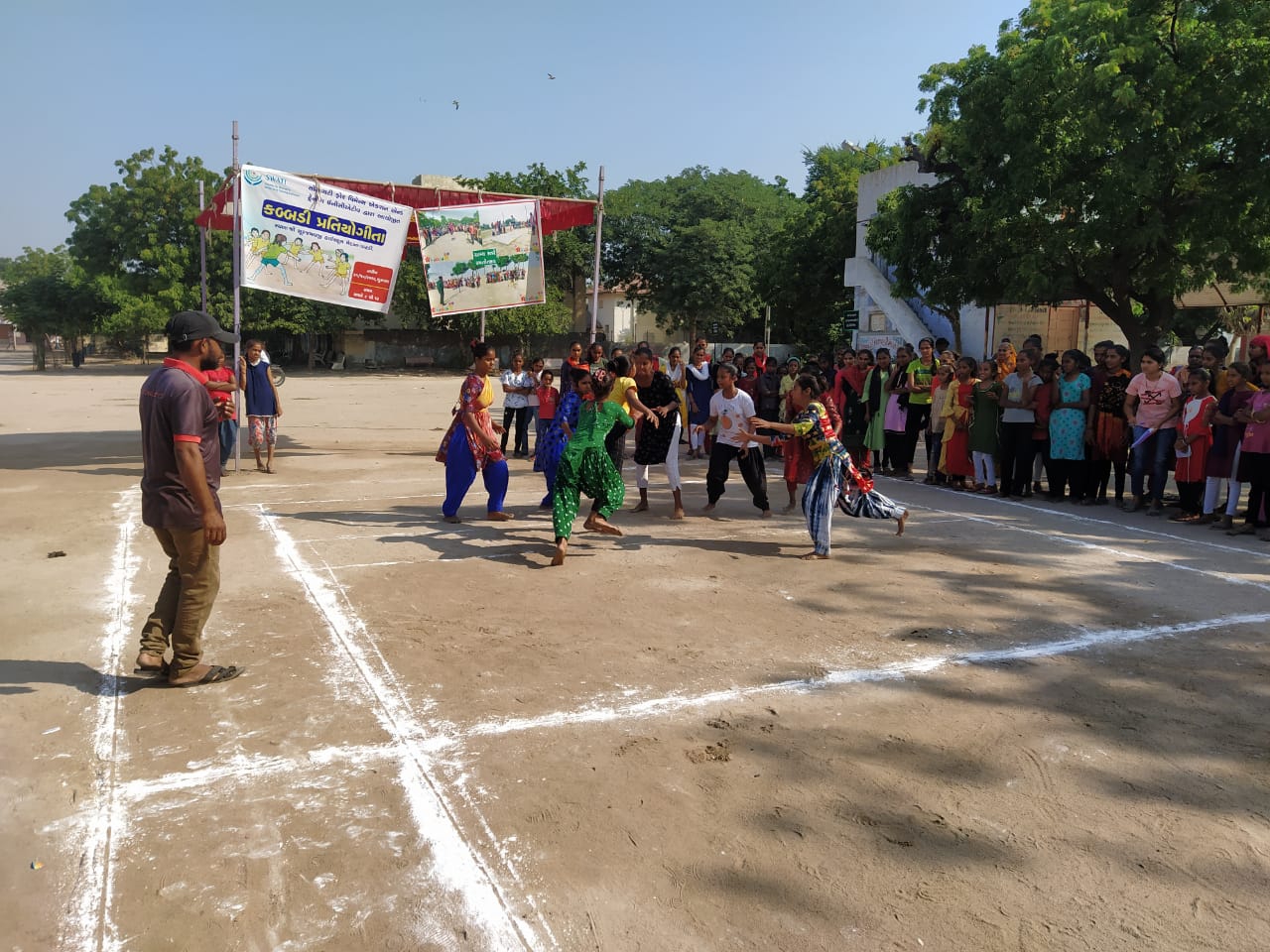 140 girls participated in Kabaddi competition held at Patdi, Jarwali ...
