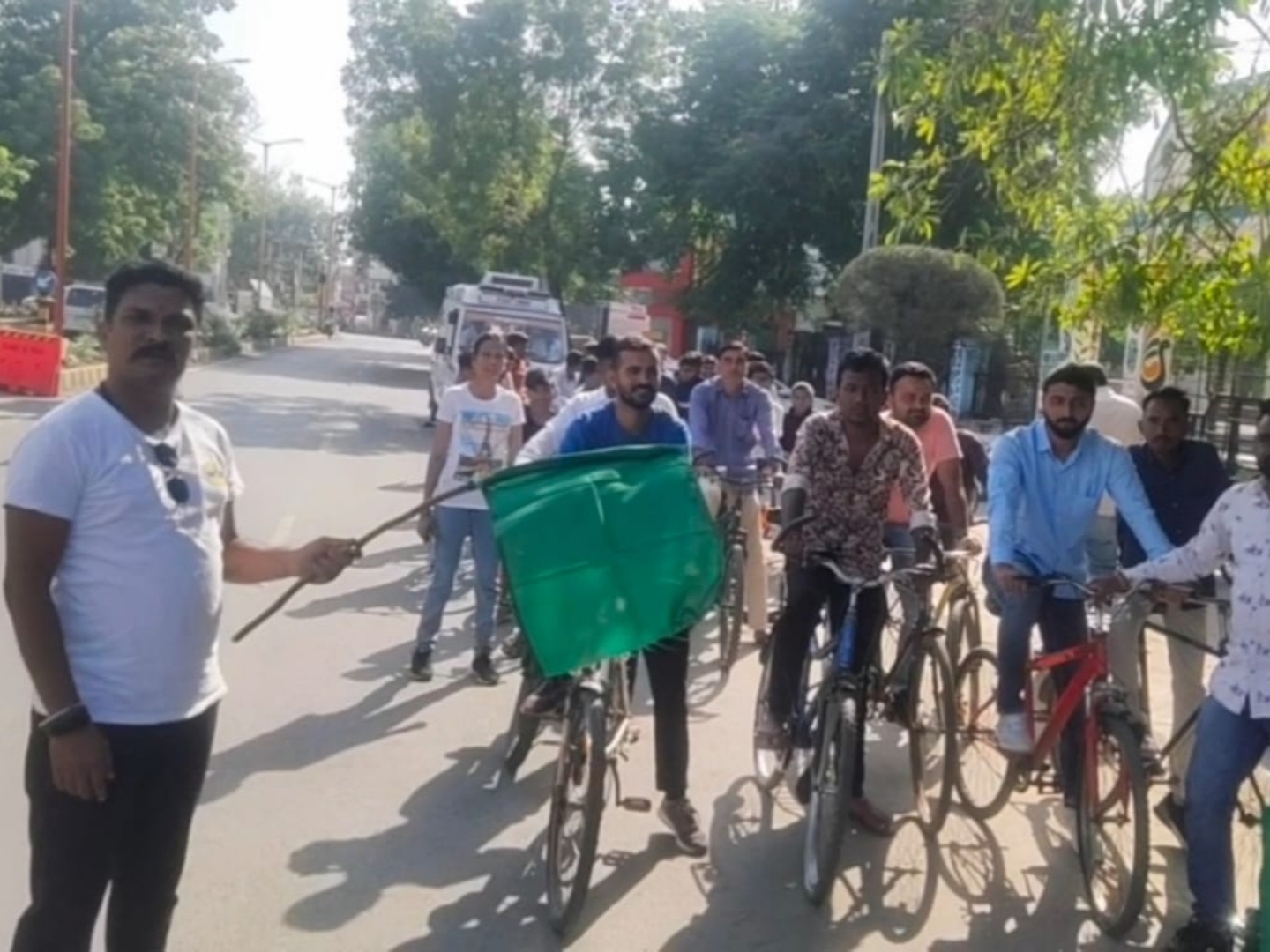 Organizing a cycle rally as part of Sardar Sahib's birth anniversary ...
