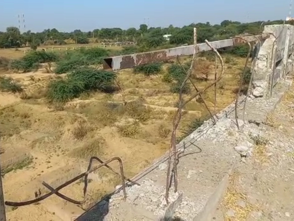 The age-old bridge near Merwada village of Palanpur is in a dilapidated ...