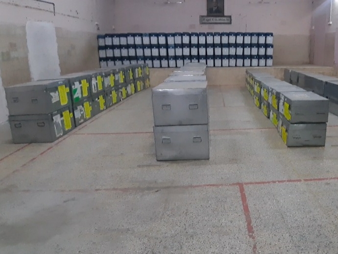 At Khambhat, the EVM machine was installed in the strong room in the ...
