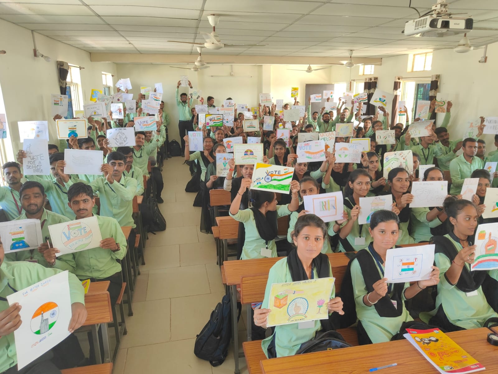 Organized student drawing competition in Disa; He drew various pictures ...