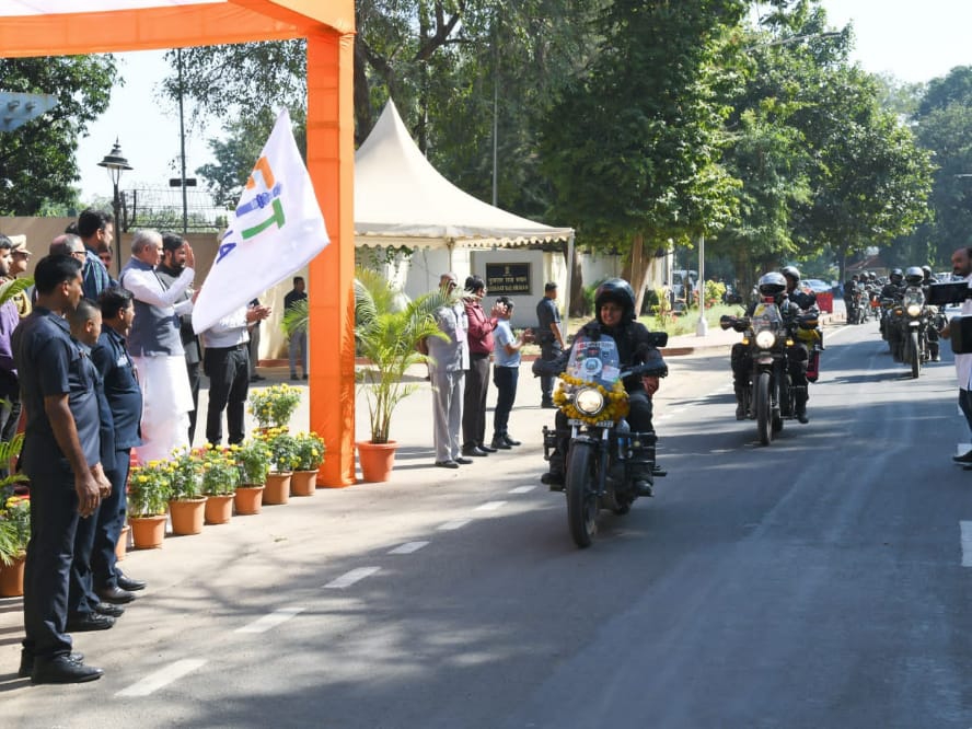 The 'Freedom Moto Ride' rally started from Delhi was launched by the ...