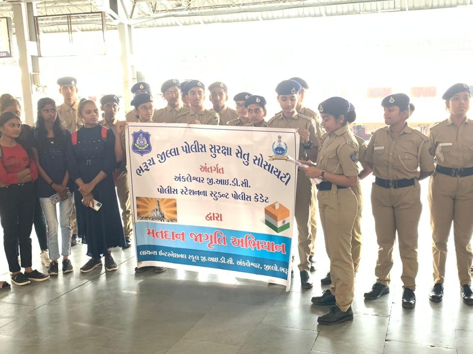 A voting awareness program was organized by students with the help of ...