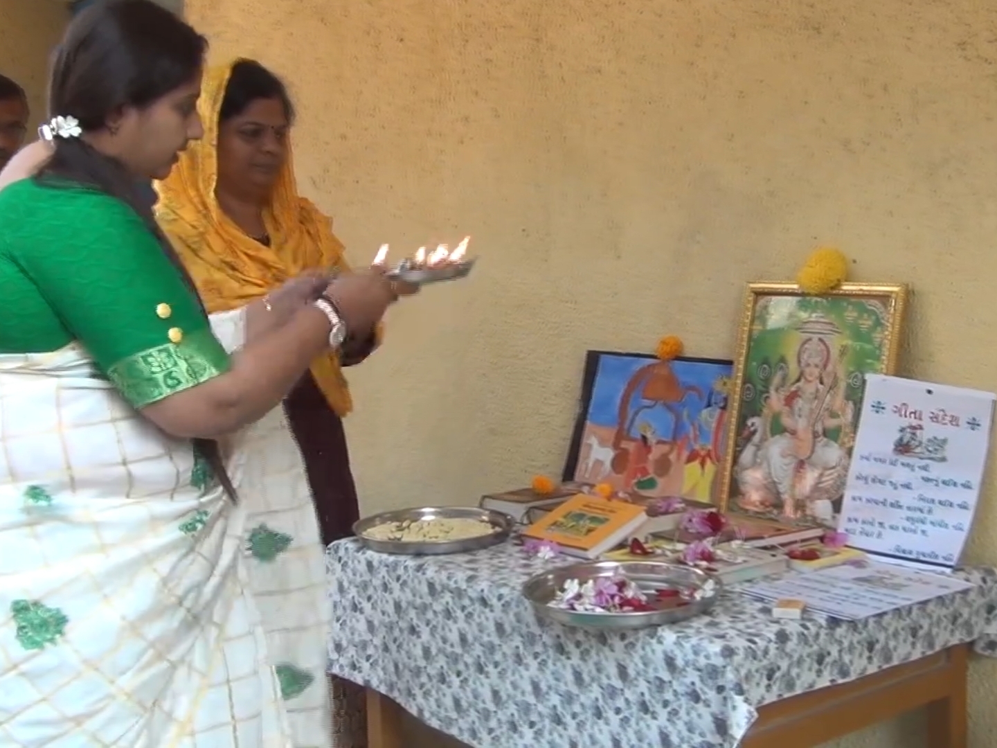 In Disa, the girls put the Gita on their heads and performed the ...