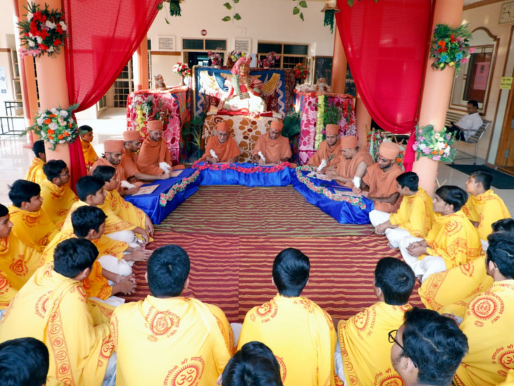 Commencement of scriptural ritual Kankotri writing on the occasion of ...