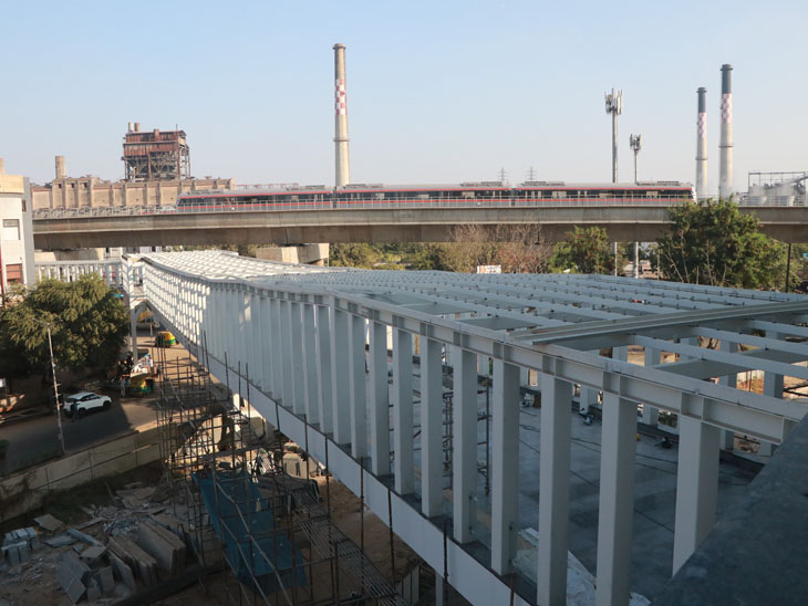 240 meters long foot over bridge ready to go from Sabarmati bullet ...