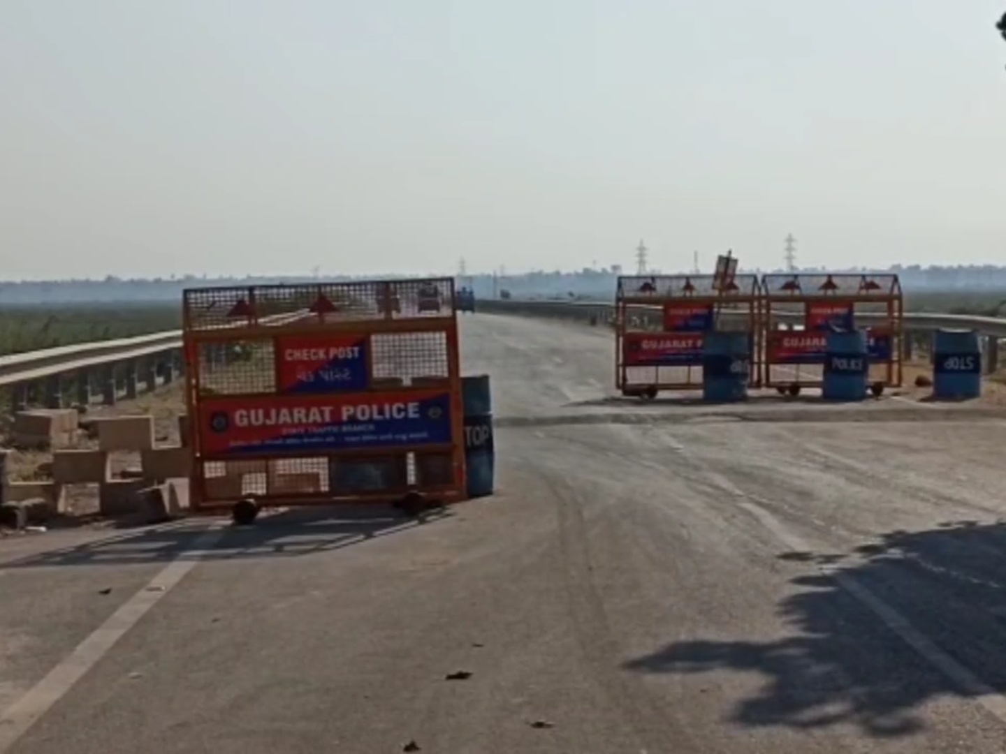 District police deployed tight security at the border check post ...