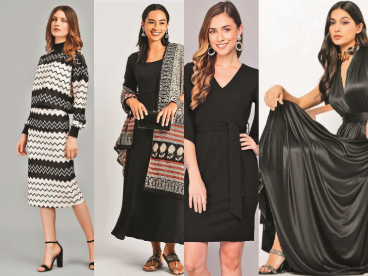 Black color gives Kamini an auspicious look... | ફેશન: કાળો રંગ આપે ...