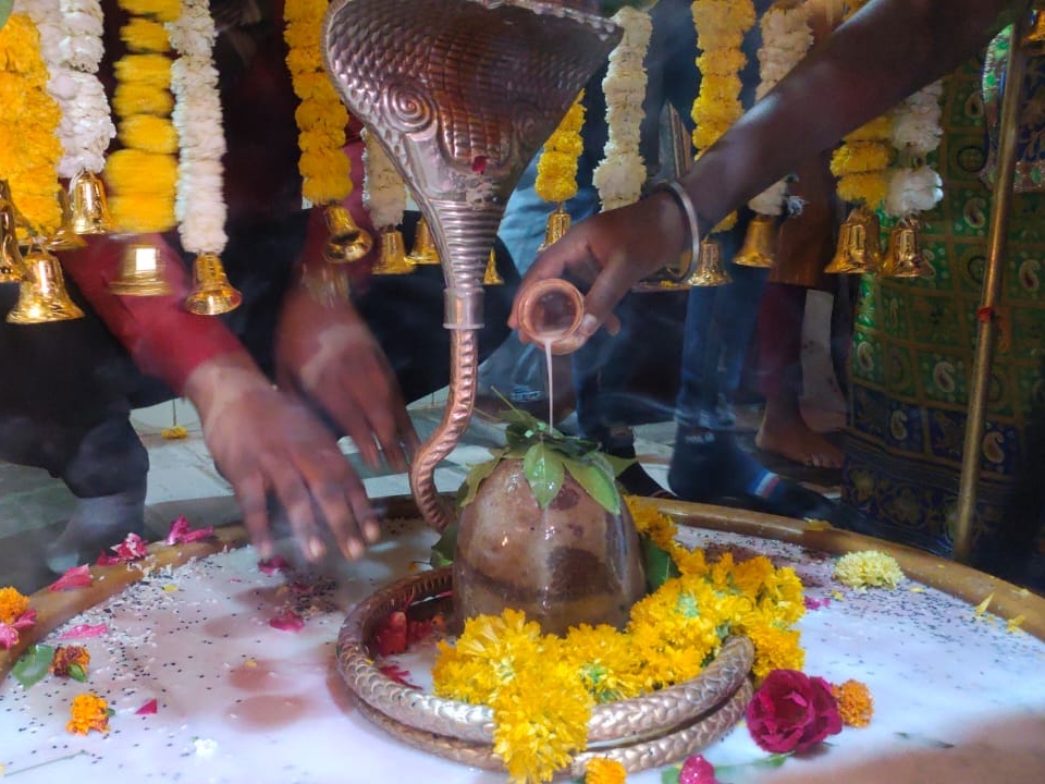 Unique ghee lotus center of attraction at Bhrigu Bhaskar Mahadev Temple ...