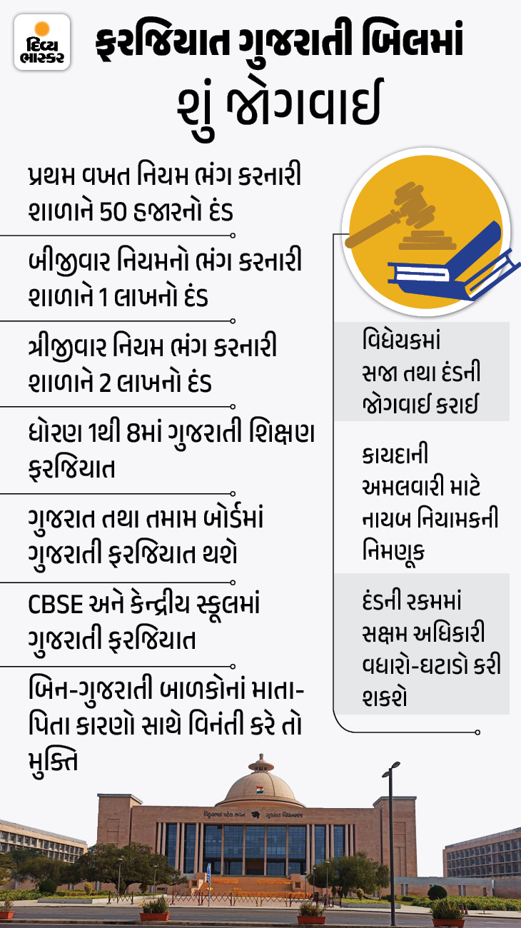 Gujarati Subject compulsory in state all school STD 1 to 8 Bill in ...