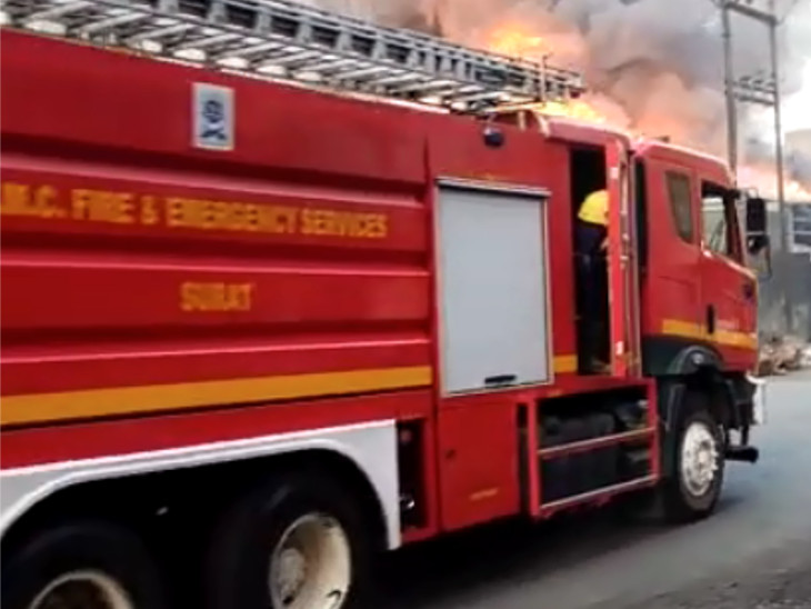 Fire scare at Prateek Dyeing Mill in Pandesara GIDC, Surat, plumes of ...